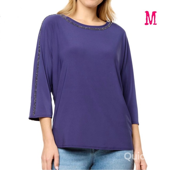Antthony | Tops | M Nwt Antthony Embellished 34sleeve Top | Poshmark